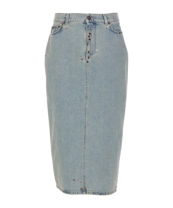 Moschino Denim Midi Skirt - Gray