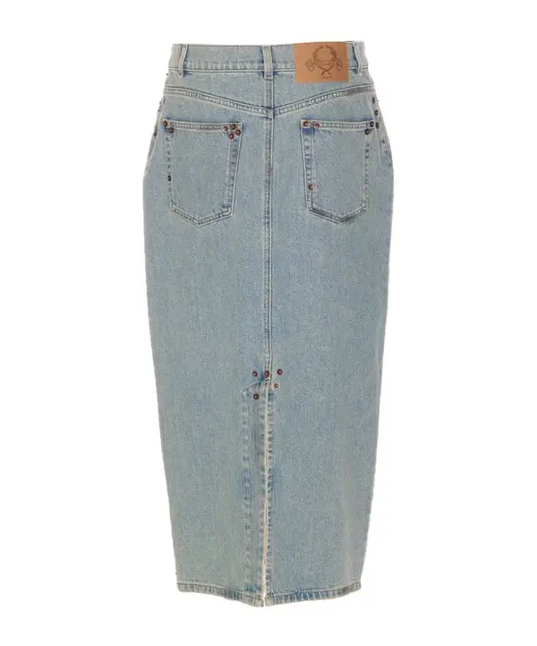 Moschino Denim Midi Skirt - Gray