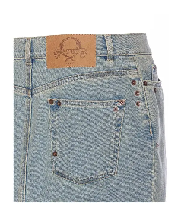 Moschino Denim Midi Skirt - Gray