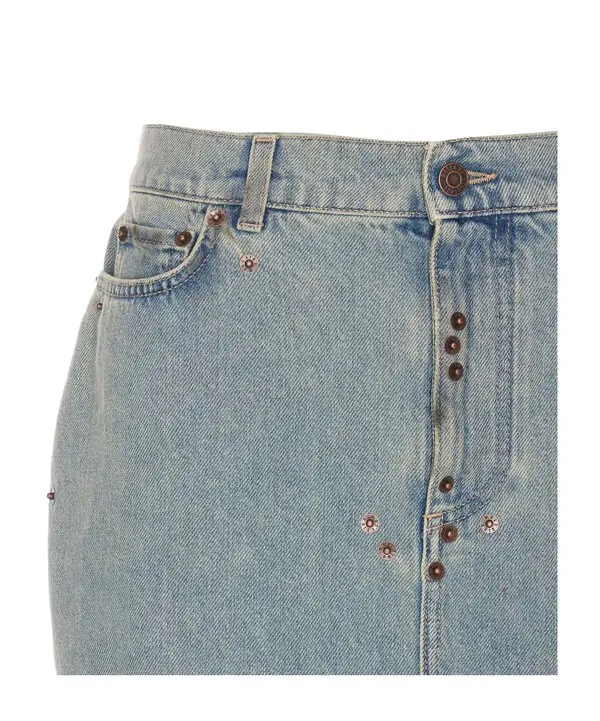 Moschino Denim Midi Skirt - Gray