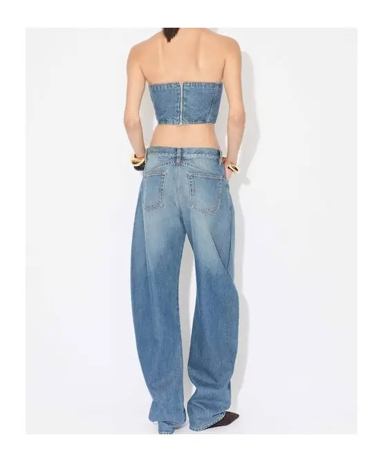 Alaïa Low Waist Curved Leg Jeans - Mineral