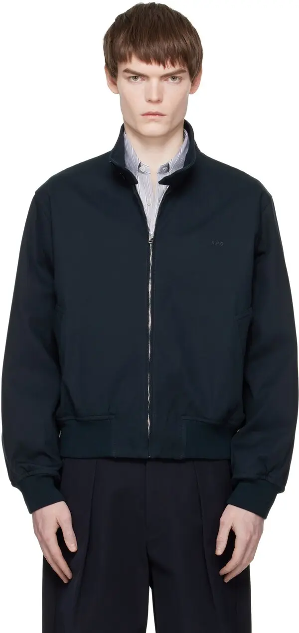 A.p.c. Stand Collar Zip-up Jacket - Black