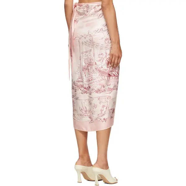 FERRAGAMO Voyage Print Silk Sarong - Pink