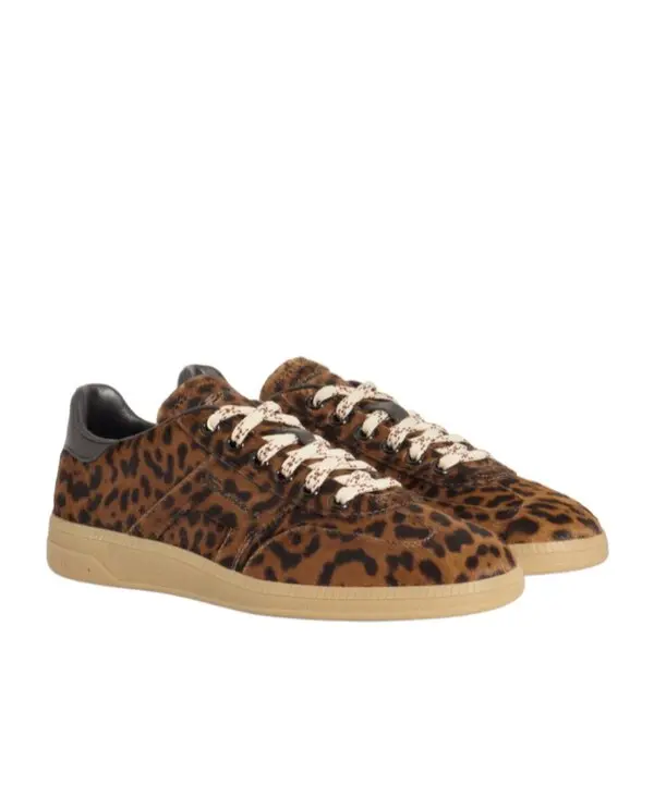 Santoni Leopard Print Lace-up Sneakers