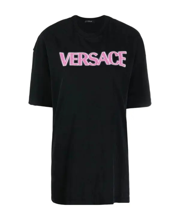 Versace Logo Printed Crewneck T-shirt