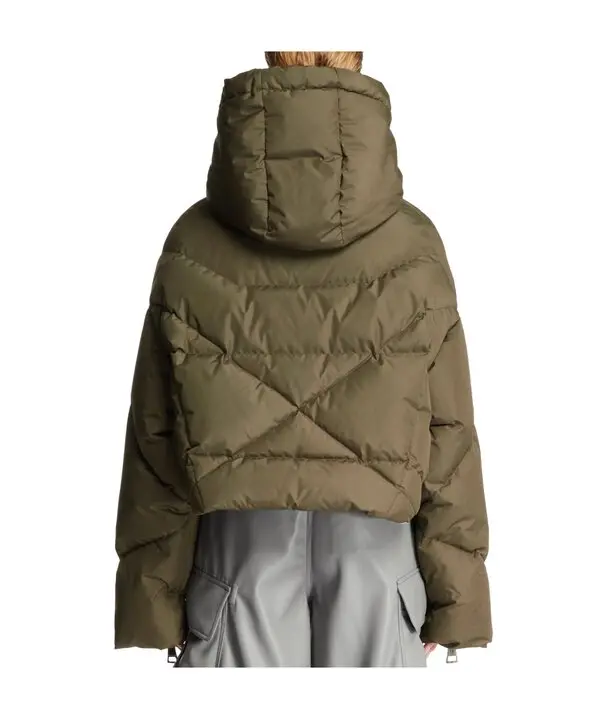 Khrisjoy Cropped Iconic Down Jacket With Drawstring Hood