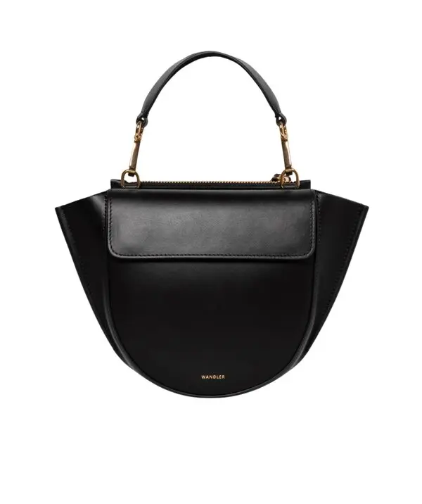 WANDLER Hortensia Foldover Top Mini Bag - Black