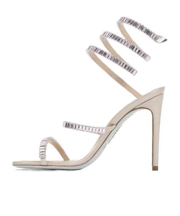 Rene Caovilla Crystal Embellished Spiral Stiletto Sandals