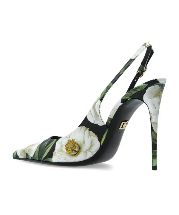 Dolce & Gabbana Floral Print Slingback Pumps