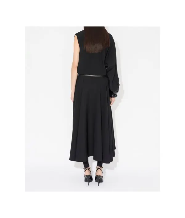 Alaïa Asymmetrical Belted High Neck Dress