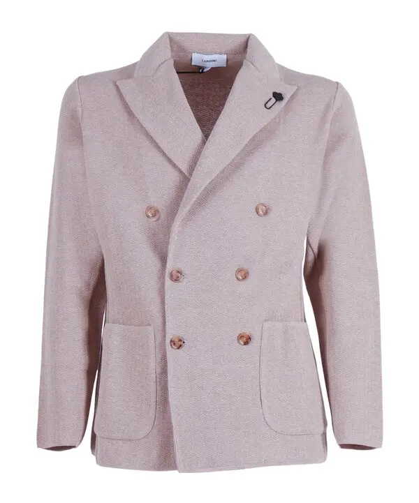 LARDINI Double-breasted Long-sleeved Blazer - Gray
