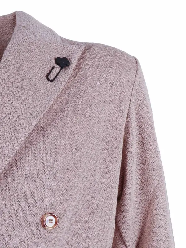 LARDINI Double-breasted Long-sleeved Blazer - Gray