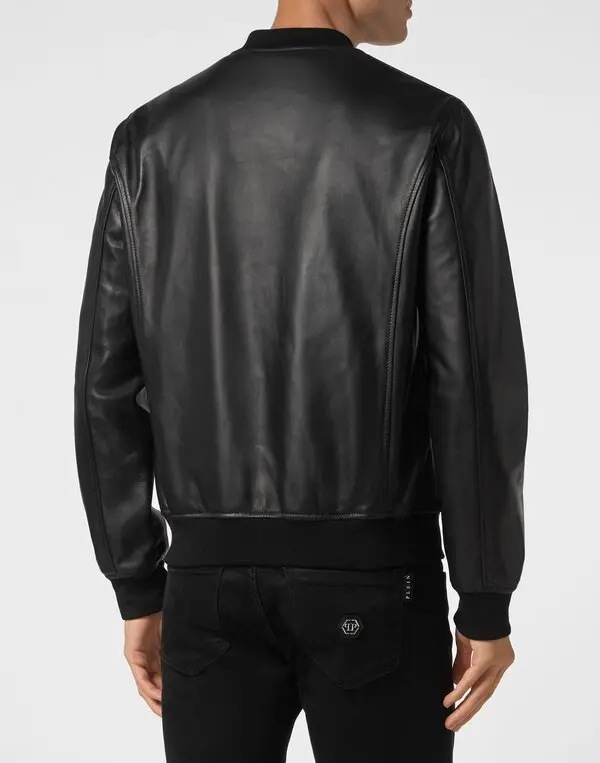 Philipp Plein Billy Logo Patch Bomber Jacket