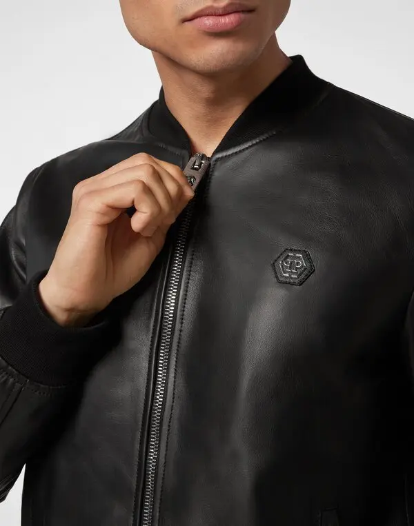 Philipp Plein Billy Logo Patch Bomber Jacket