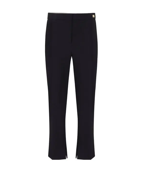 Elisabetta Franchi Slits Cropped Crepe Trousers - Black