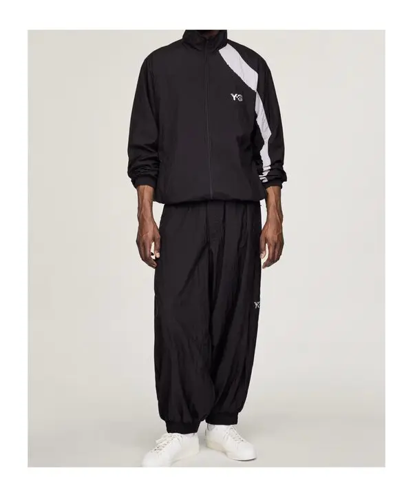 Y3 Zip-up Jacket With Raw Edge 3-stripes - Black