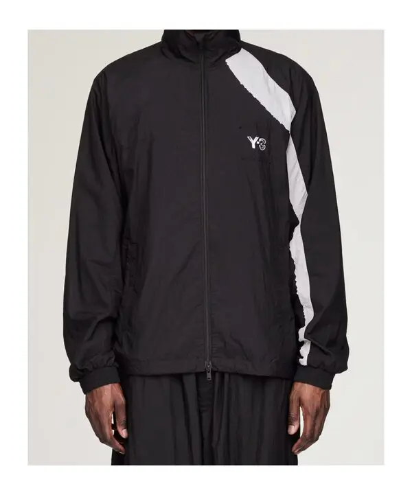 Y3 Zip-up Jacket With Raw Edge 3-stripes - Black