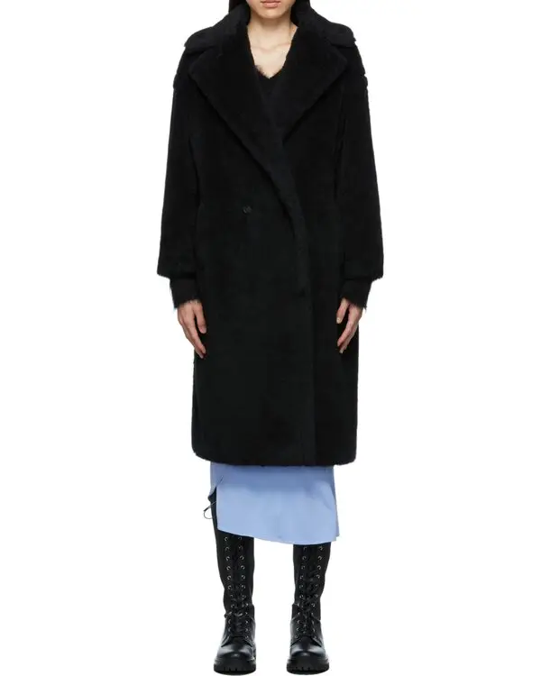 Max Mara Tedgirl Button-up Long Coat - Black