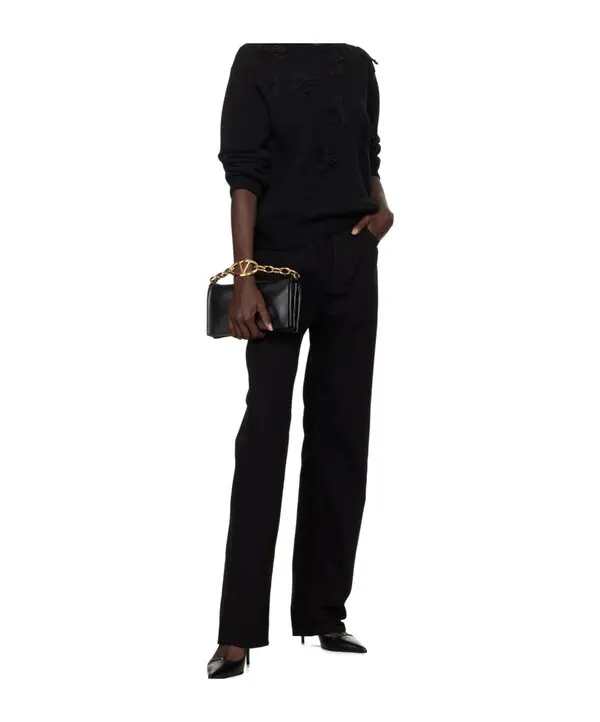 Valentino Garavani Button Detailed Straight Leg Jeans