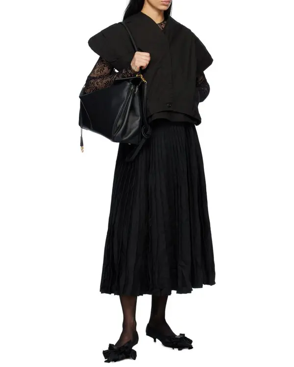Balenciaga Creased Pleated Midi Skirt