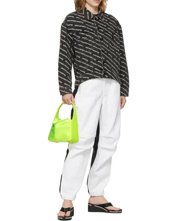Alexander Wang All-over Logo Printed Denim Jacket