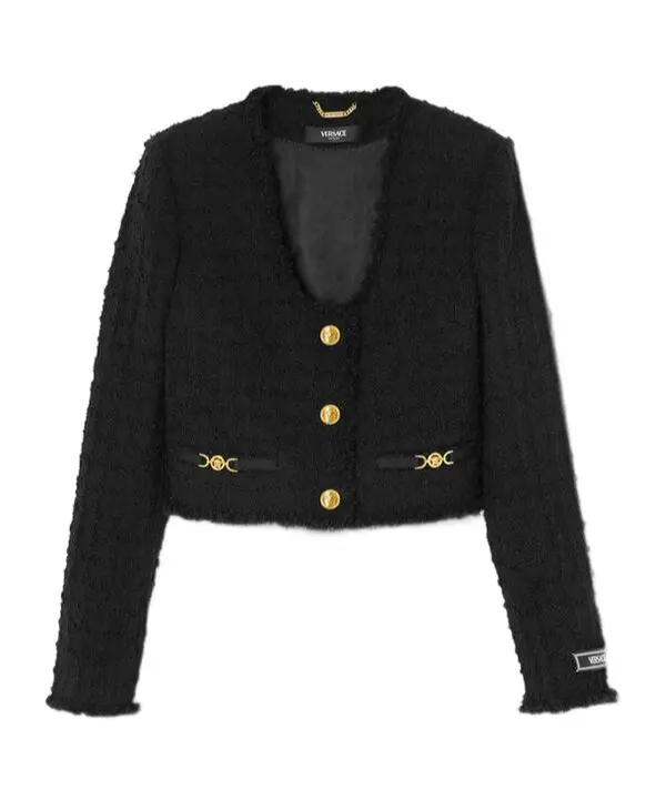 Versace Cropped Jacket With V-neck