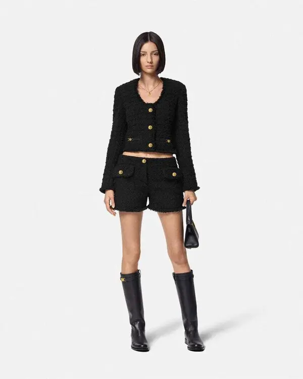 Versace Cropped Jacket With V-neck