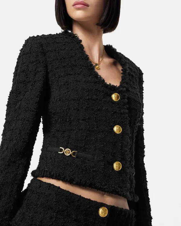 Versace Cropped Jacket With V-neck