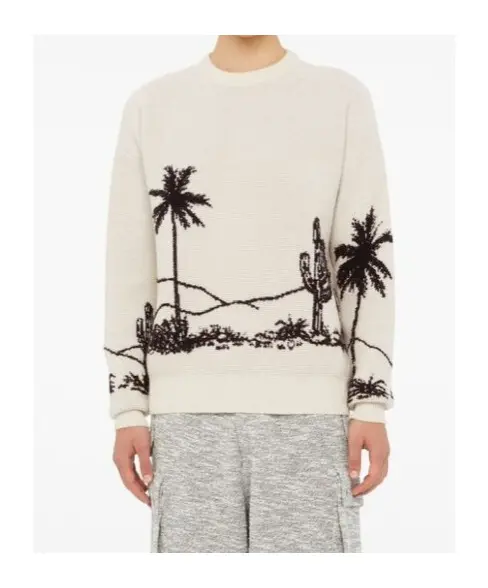 Alanui Desert Print Knitted Jumper - White/black