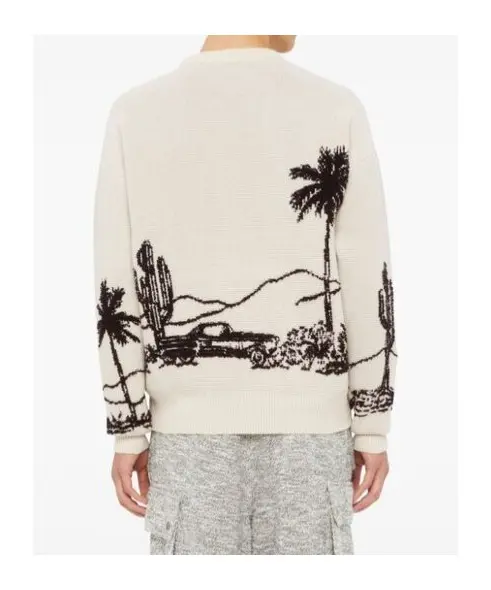 Alanui Desert Print Knitted Jumper - White/black