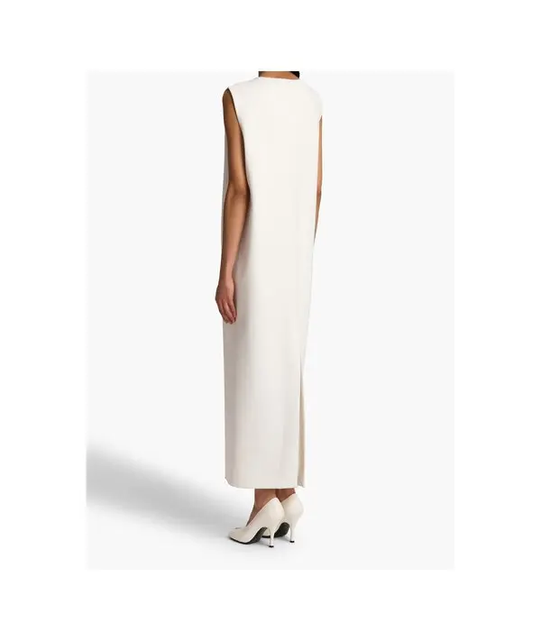 Khaite Crispin Sleeveless Maxi Dress With V-neck - Chalk