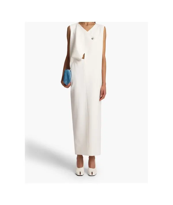 Khaite Crispin Sleeveless Maxi Dress With V-neck - Chalk