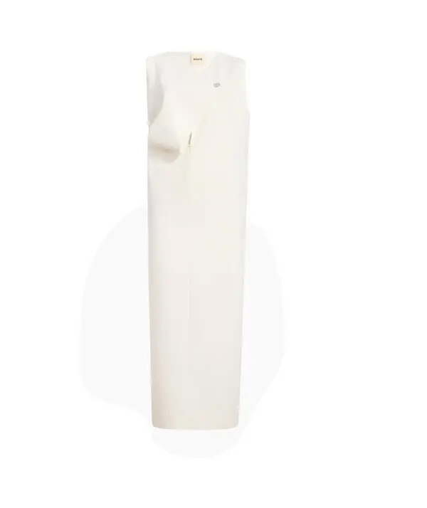 Khaite Crispin Sleeveless Maxi Dress With V-neck - Chalk