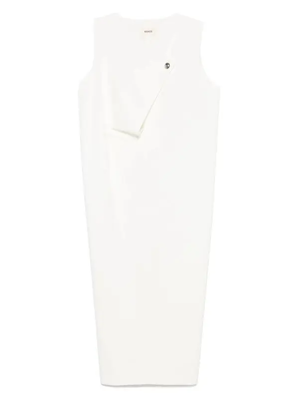 Khaite Crispin Sleeveless Maxi Dress With V-neck - Chalk