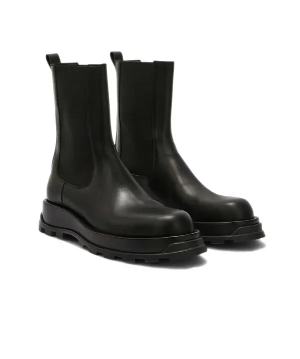 JIL SANDER Chelsea Boots With Round Head And Thick Sole