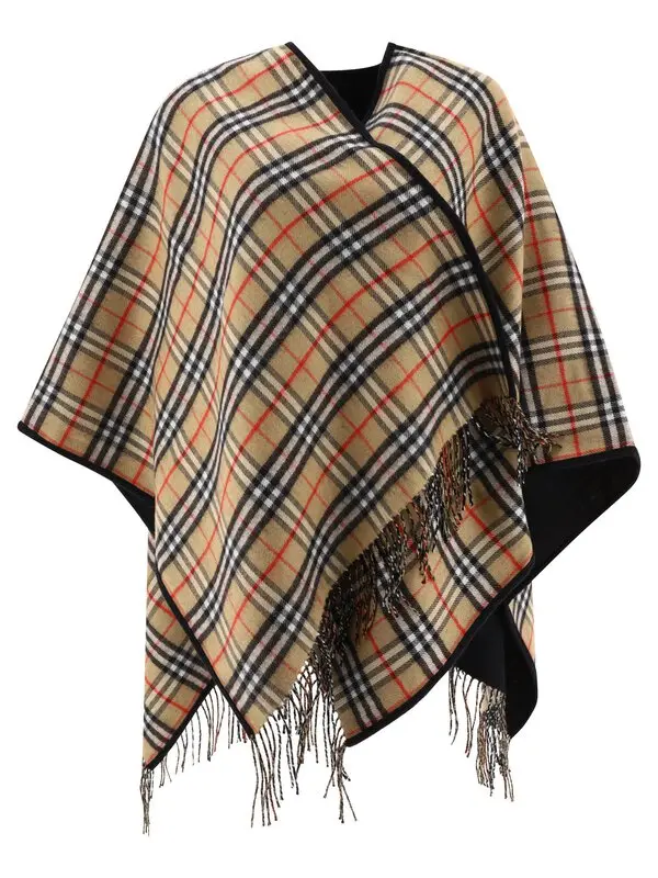 Burberry Fringed-edge Reversible Cape
