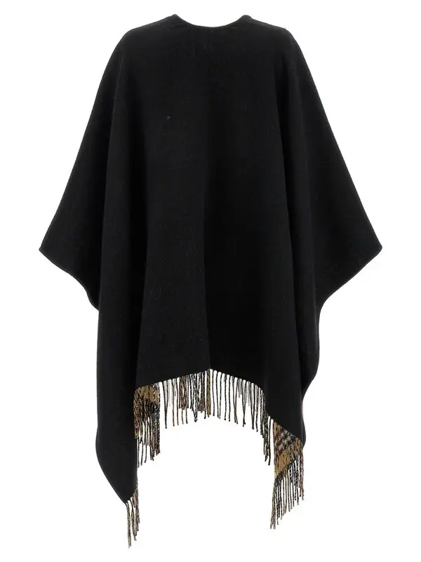 Burberry Fringed-edge Reversible Cape