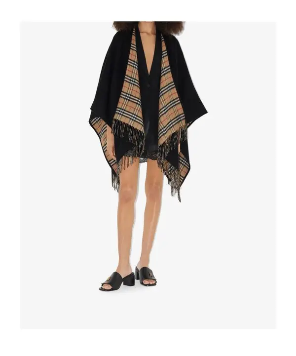 Burberry Fringed-edge Reversible Cape