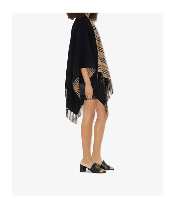 Burberry Fringed-edge Reversible Cape