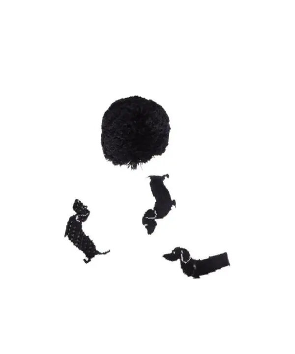 Thom Browne Pompom Detail Dog Beanie - White