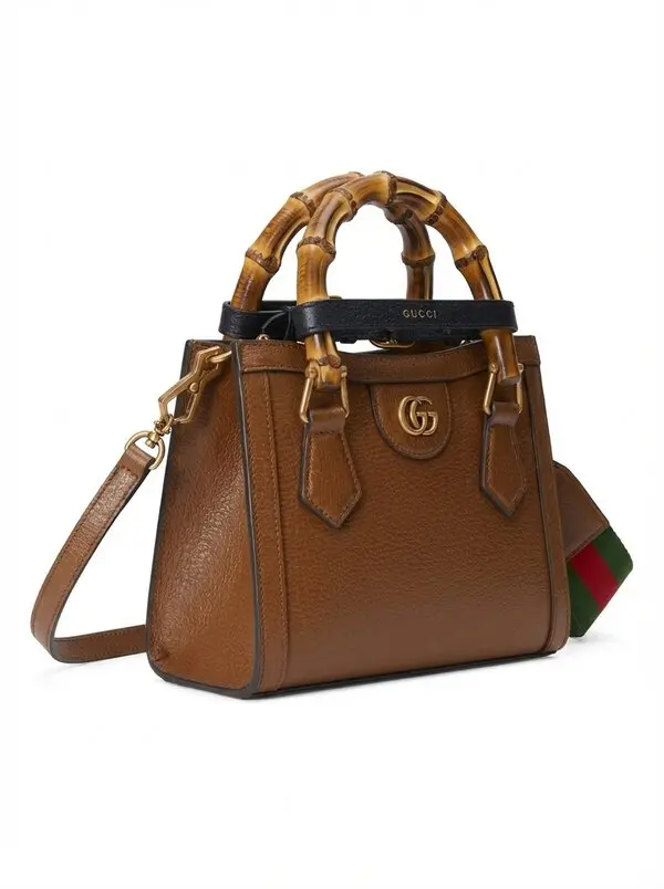 Gucci Mini Diana Top Handle Bag With Bamboo Handle - Brown