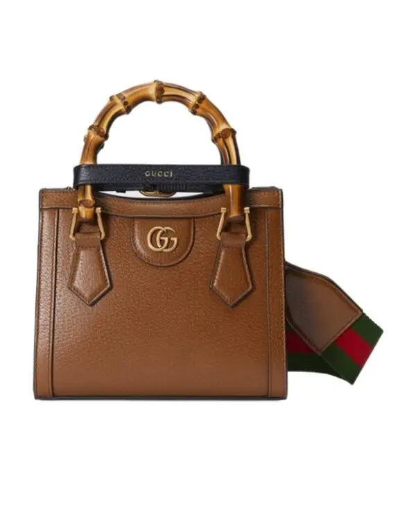 Gucci Mini Diana Top Handle Bag With Bamboo Handle - Brown