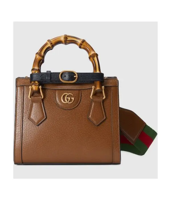 Gucci Mini Diana Top Handle Bag With Bamboo Handle - Brown