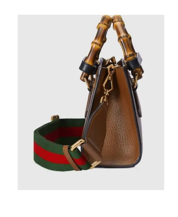 Gucci Mini Diana Top Handle Bag With Bamboo Handle - Brown