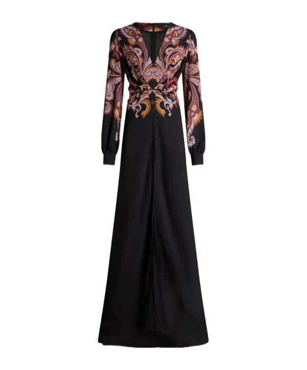 Etro Geometric Print Long-sleeved Maxi Dress