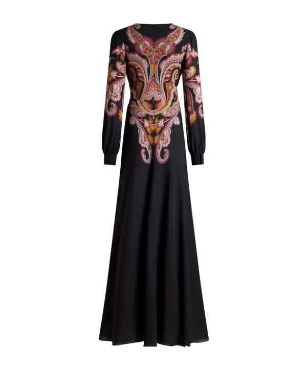 Etro Geometric Print Long-sleeved Maxi Dress