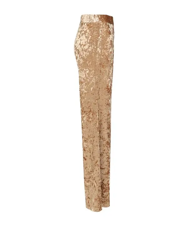 FORTE_FORTE Iridescent Velvet Wide Leg Pants - Beige