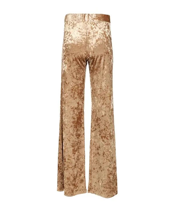 FORTE_FORTE Iridescent Velvet Wide Leg Pants - Beige