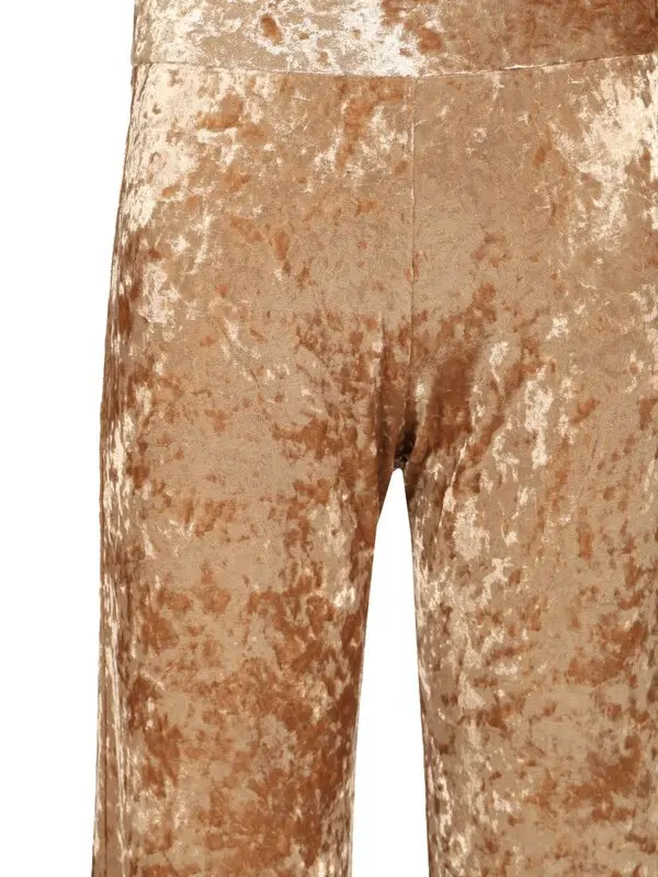 FORTE_FORTE Iridescent Velvet Wide Leg Pants - Beige