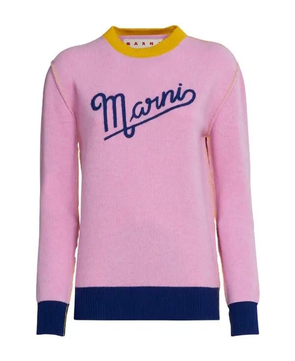 Marni Logo Embroidered Crewneck Jumper